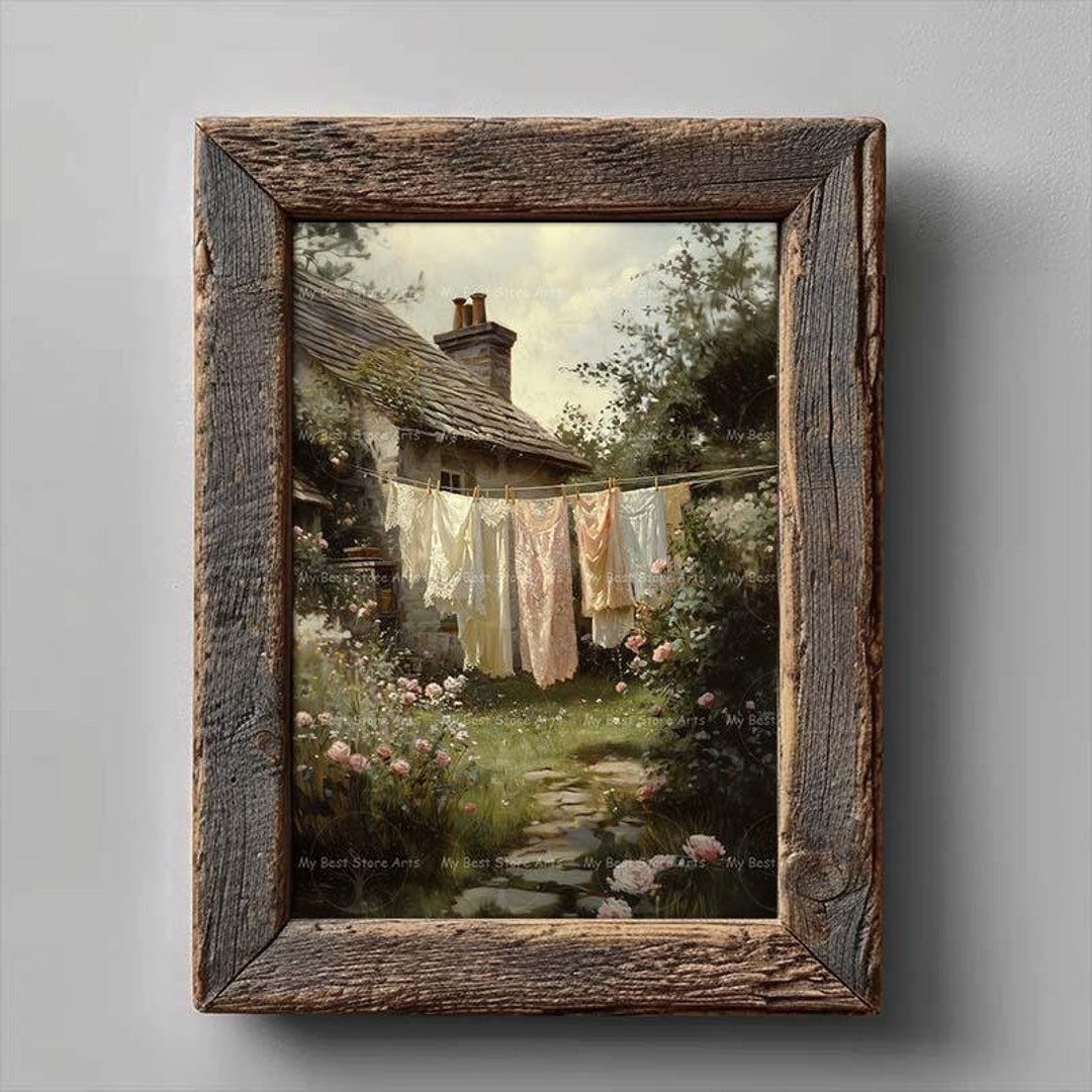 Garden Laundry Fine Art Print Victorian Fairytale Wall Decor, Whimsical ...