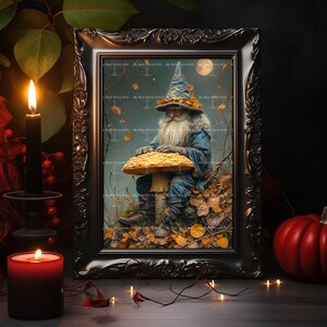 Gnome Wizard Art Print - Fantasy Cottagecore Picture, Mystical Fae ...