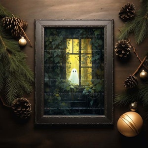 Ghost Looking Outside Fine Art Print, Halloween Home Decor, Mystical ...