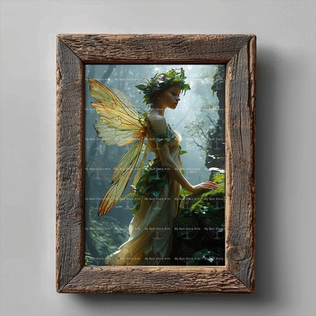 Druid Fae Art Print - Fantasy Cottagecore Picture, Mushroom Fairy ...