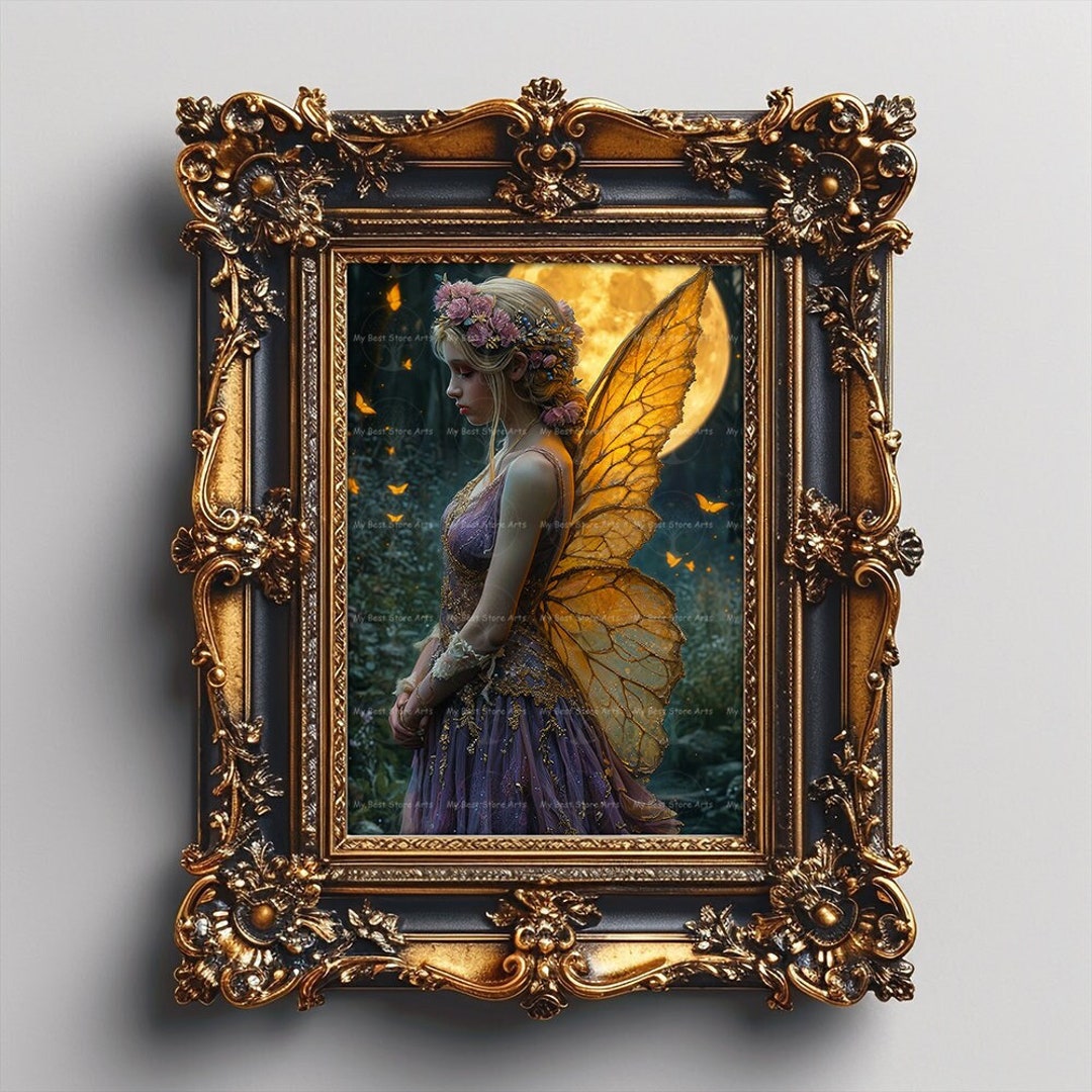 Moon Lit Fairy Art Print - Fantasy Wall Decor, Cottagecore Poster ...