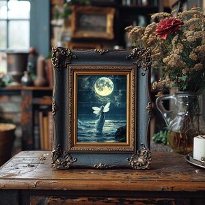 Ocean Fairy Art Print - Sea Fantasy Picture, Fae Poster, Moody Gothic ...