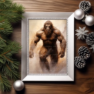 Bigfoot Sasquatch Art Print, Legendary Creature Big Foot, Beast Poster ...