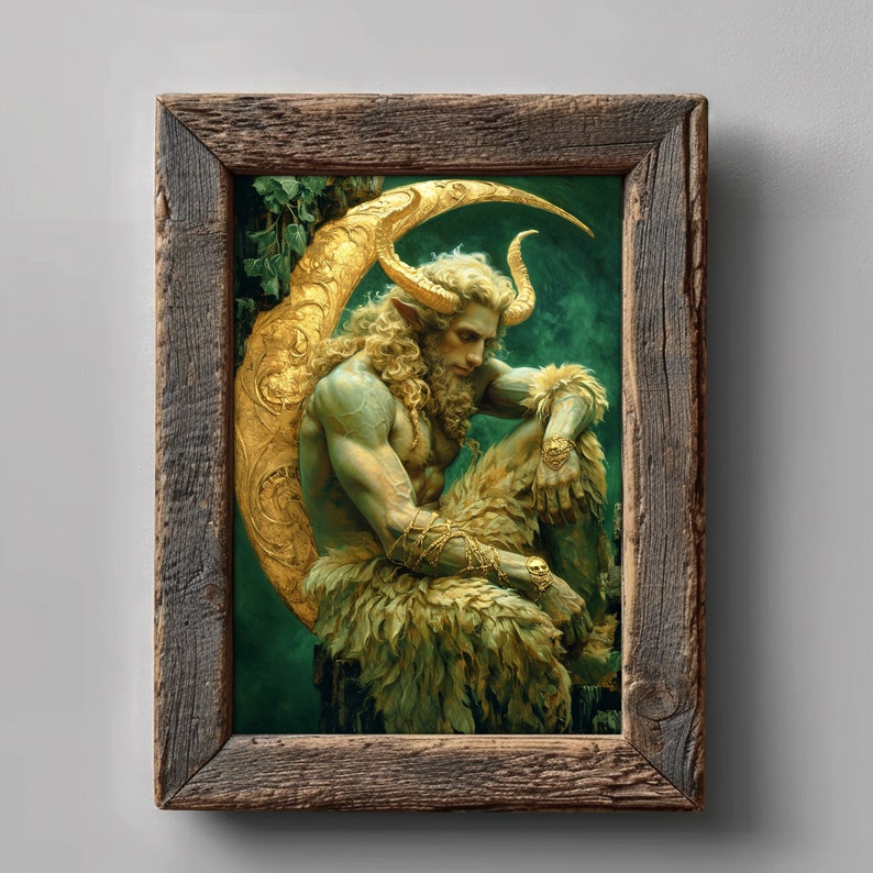 Satyr on the Moon Fine Art Print Fantasy Greek Mythology Picture ...