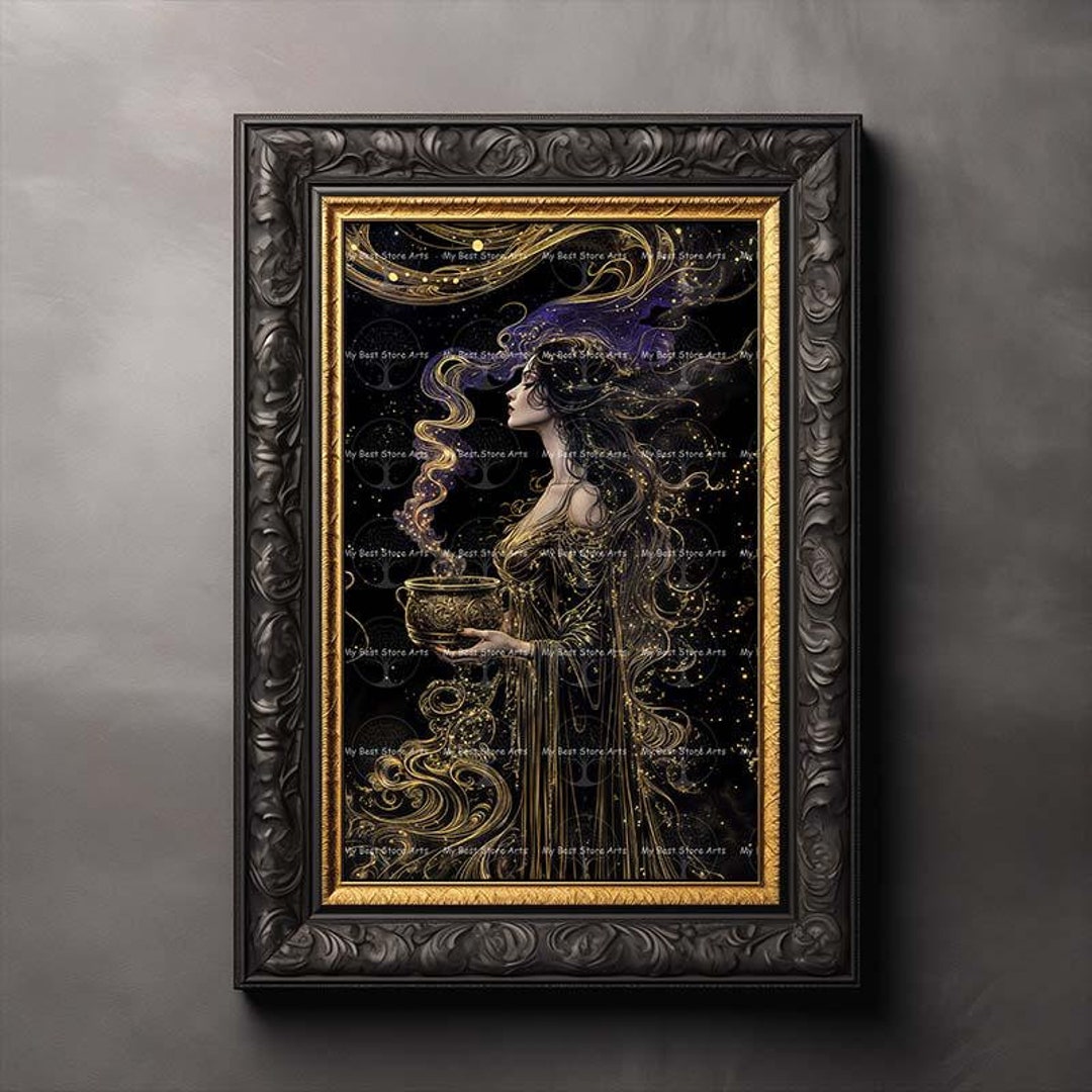 Mystical Ceridwen Art Print Celtic Welsh Goddess, Witchy Gothic Wall ...