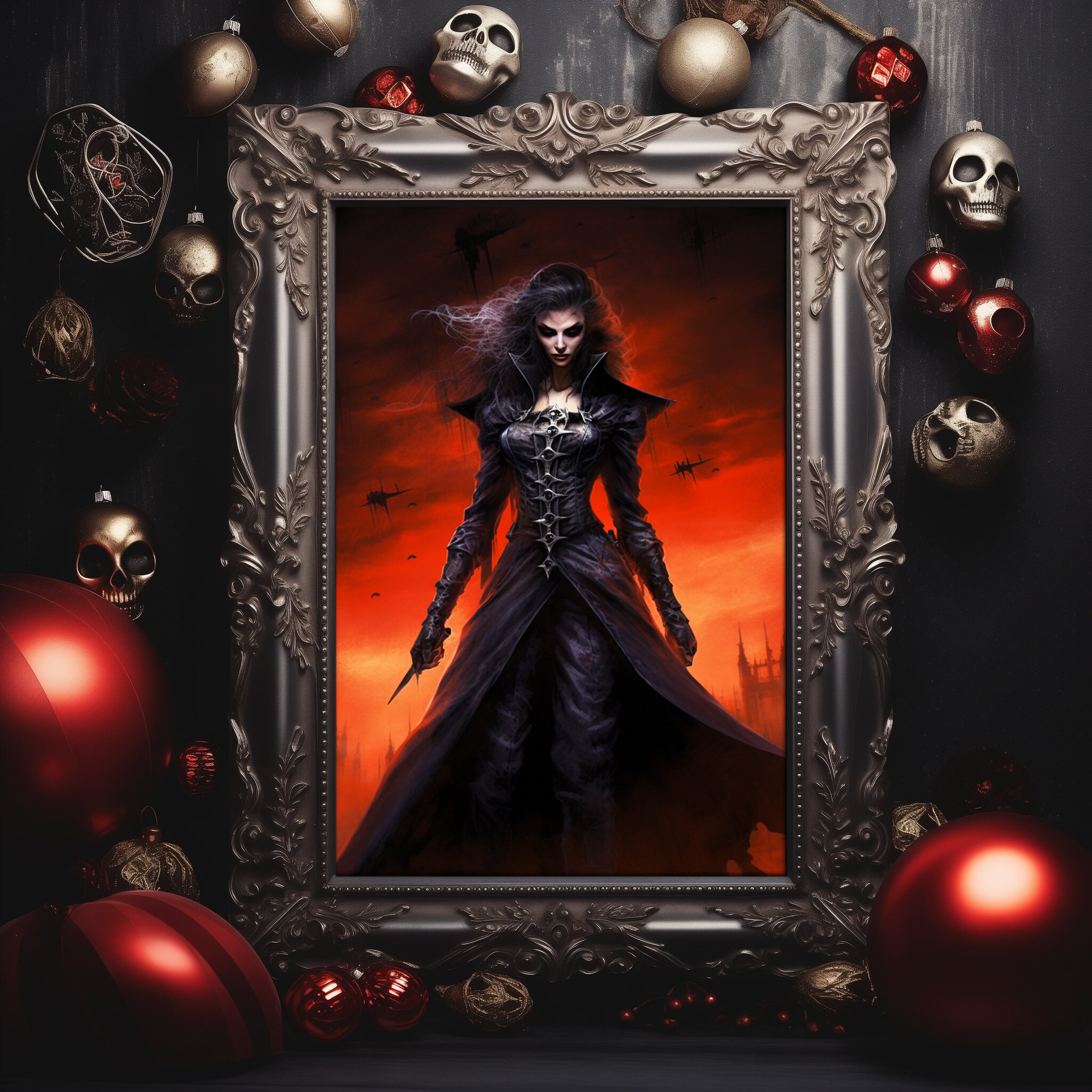 Vampire Woman Art Print, Dark Academia Poster, Witchy Artwork, Macabre ...