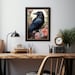 Raven Fantasy Art Print Whimsical Raven Decor Floral - Etsy