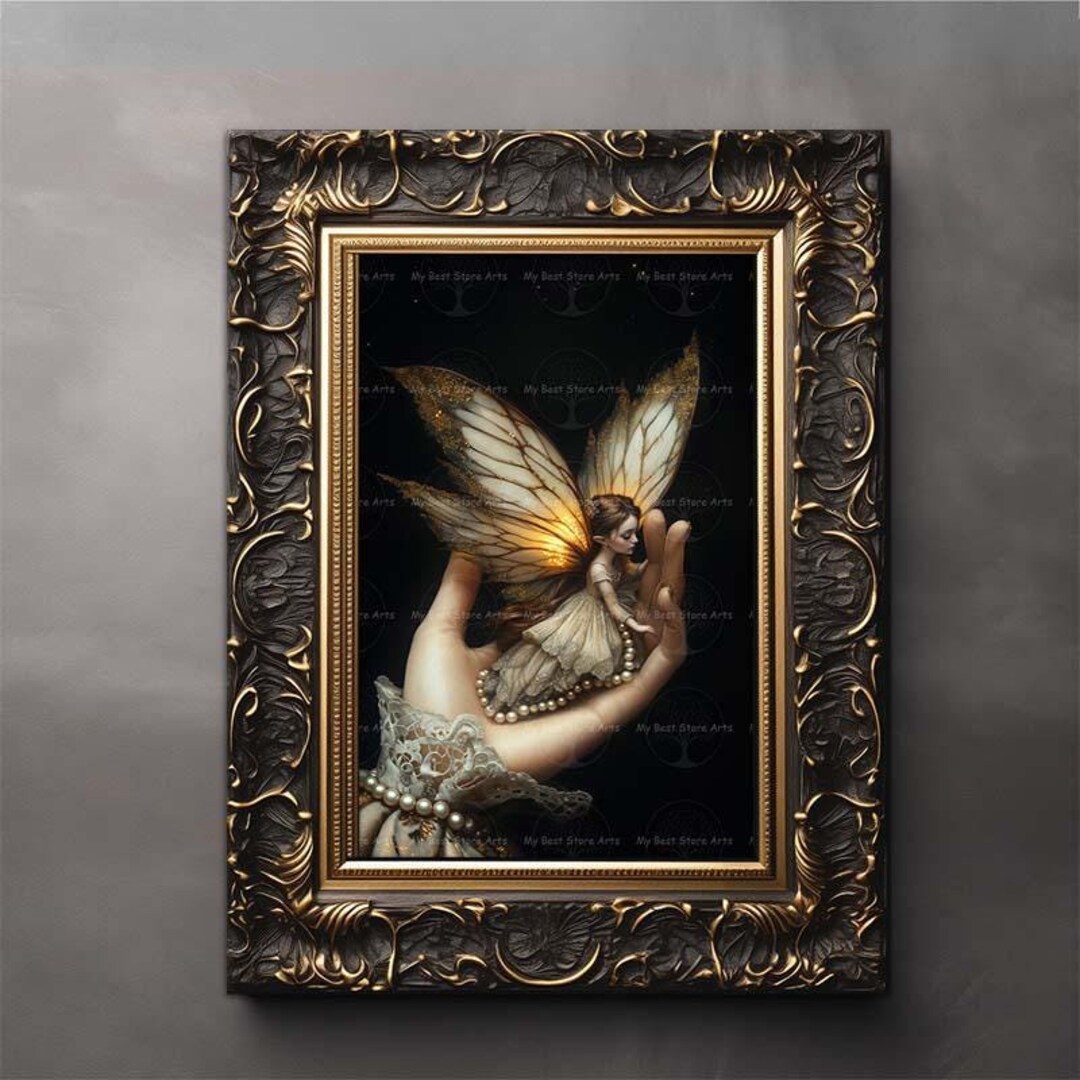 Holding Pearl Fairy Art Print - Fantasy Victorian Hand Picture, Cute ...