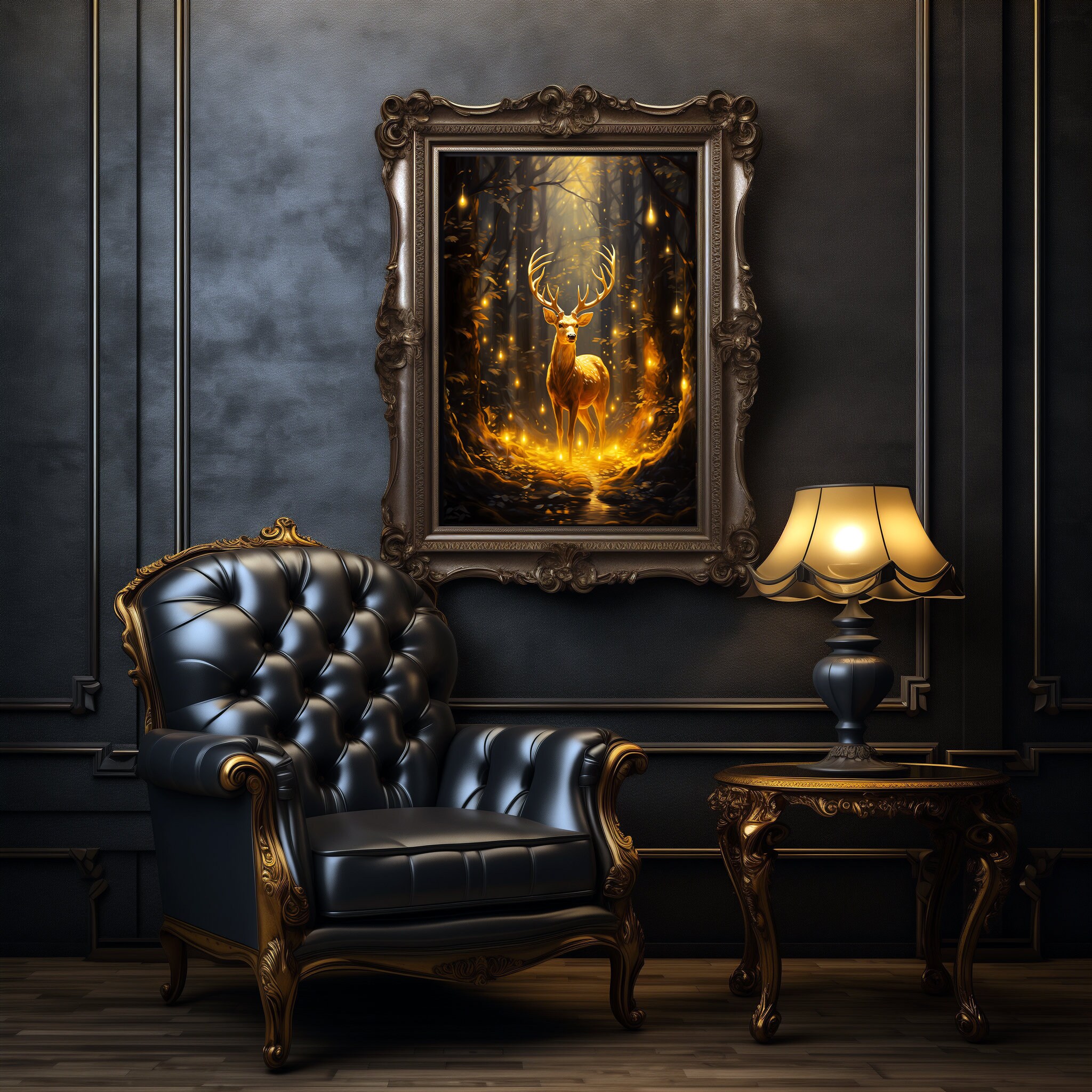 Deer Magical Fantasy Print, Dark Cottagecore Art, Magic Fairycore ...