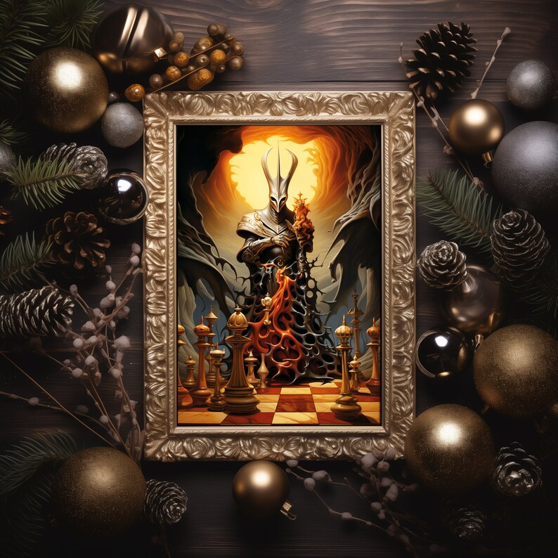King's Chess Art Print Gothic Dark Academia Poster, Surreal Fantasy ...