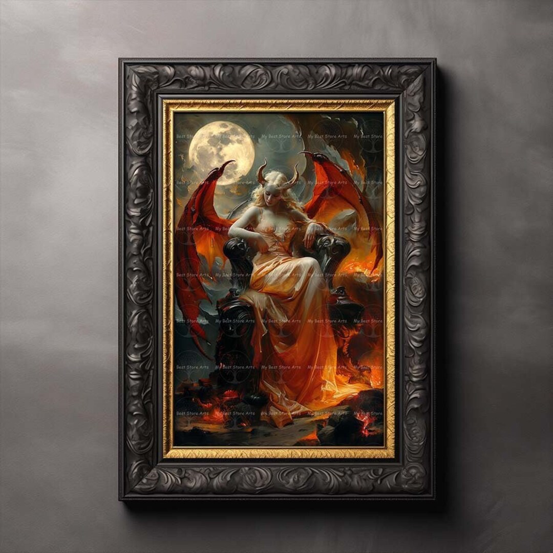 Demon Queen Art Print - Dark Academia Poster, Underworld Succubus Decor ...