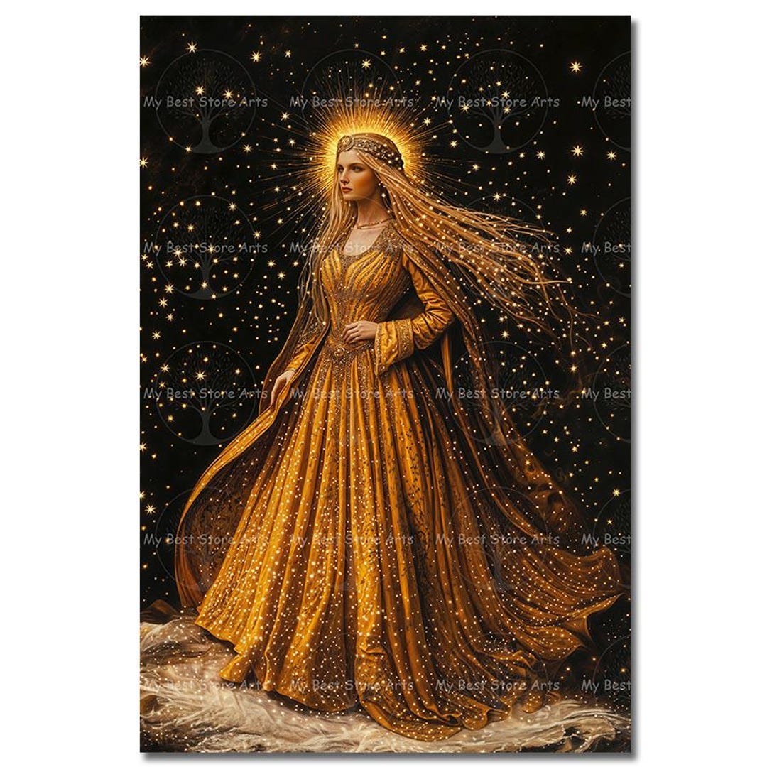 Asteria Art Print - Greek Goddess of the Stars, Pagan Poster, Dark ...
