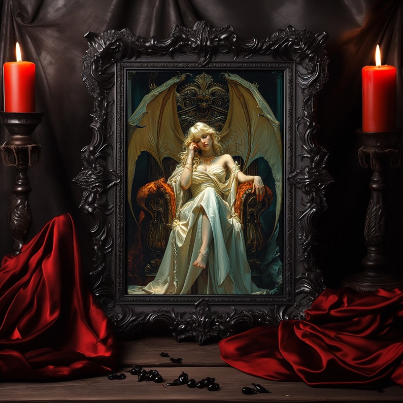 Queen Lilith Art Print Witchy Artwork, Dark Academia Poster, Gothic ...