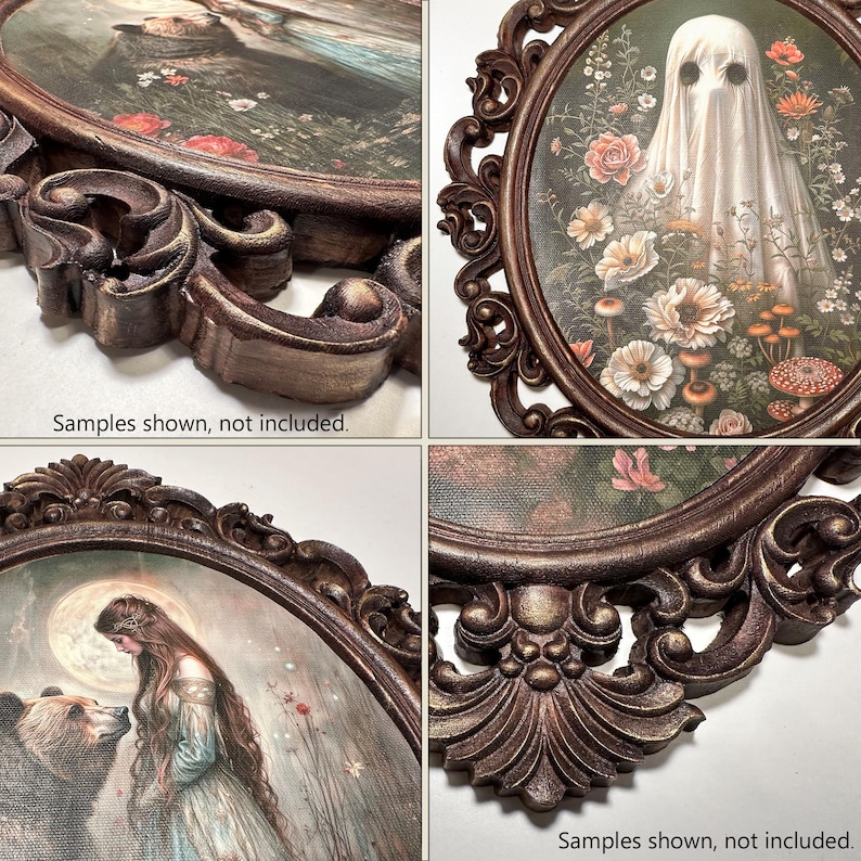 Botanical Ghost Canvas Decor- Hand-painted Wooden Frame, Witchy ...