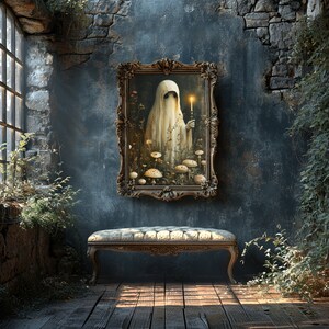 Cottagecore Ghost Art Print Witchy Dark Academia, Halloween Home Decor ...