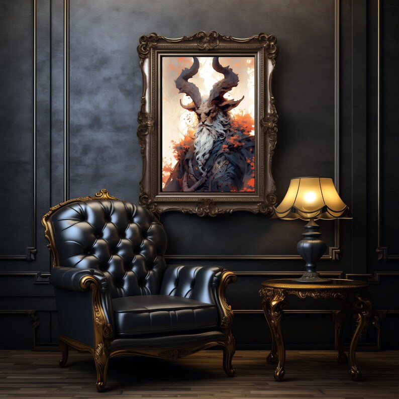 Satyr Fantasy Art Print, Enchanted Dark Cottagecore Picture, Goblincore ...