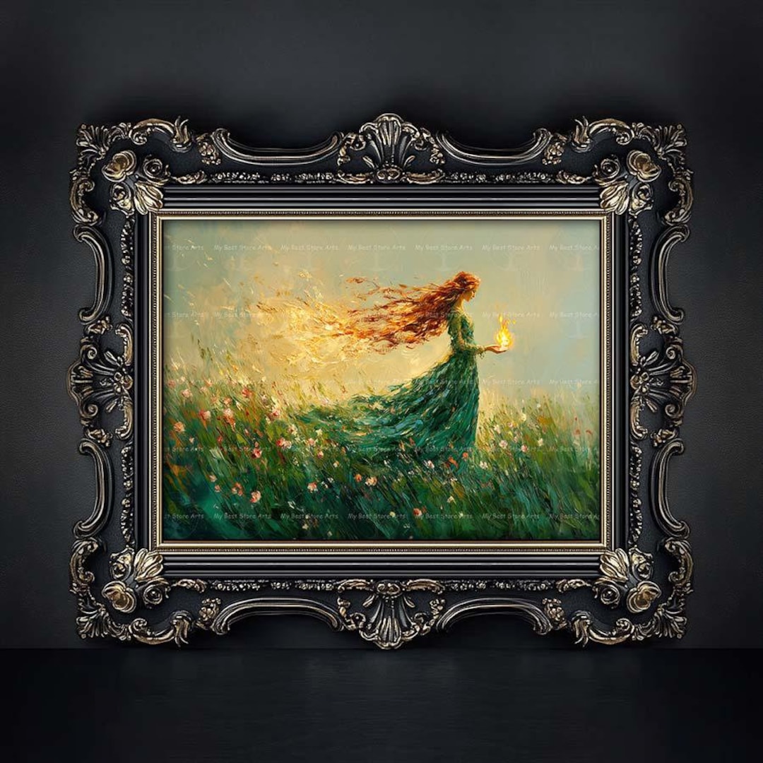 Whimsical Brigid Art Print - Deity Wall Decor, Celtic Pagan Poster ...