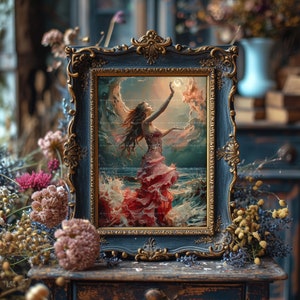 Aphrodite and Moon Art Print - Greek Goddess of Love Poster, Venus ...