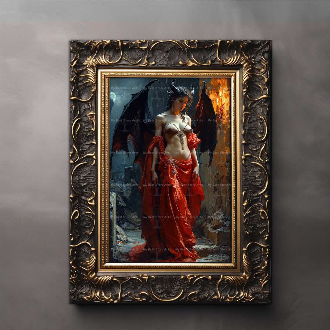 Succubus Lilith Art Print - Dark Academia Poster, Underworld Goddess ...