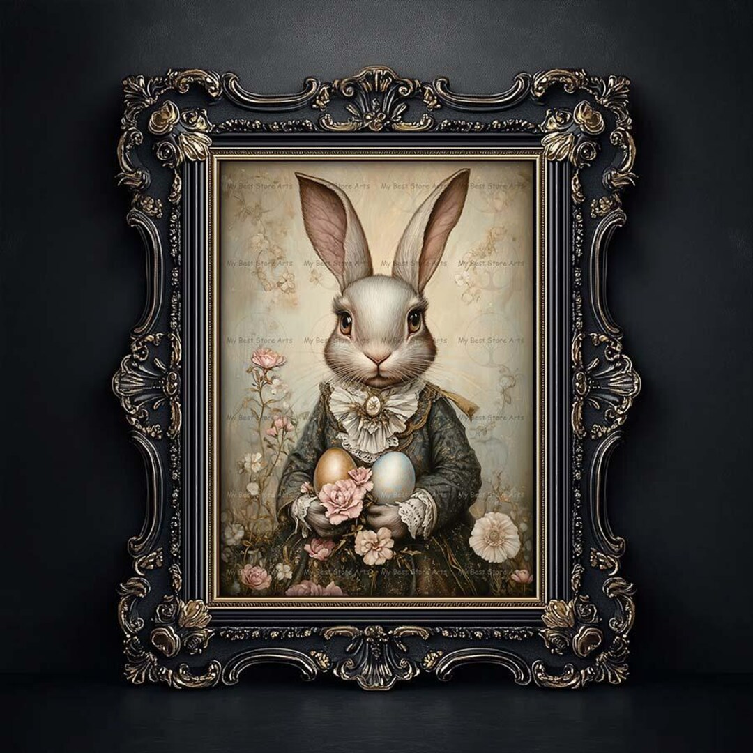 Easter Bunny Art Print - Fantasy Poster, Animal Home Decor, Rabbit ...