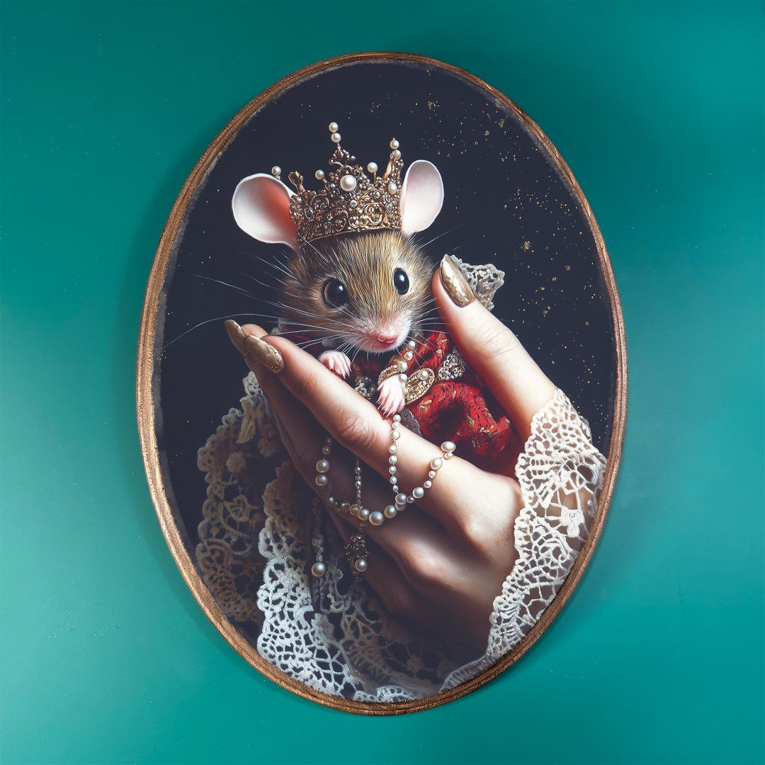 Holding Royal Mouse Wooden Decor | Vintage-style Wood Plaque, Fantasy ...