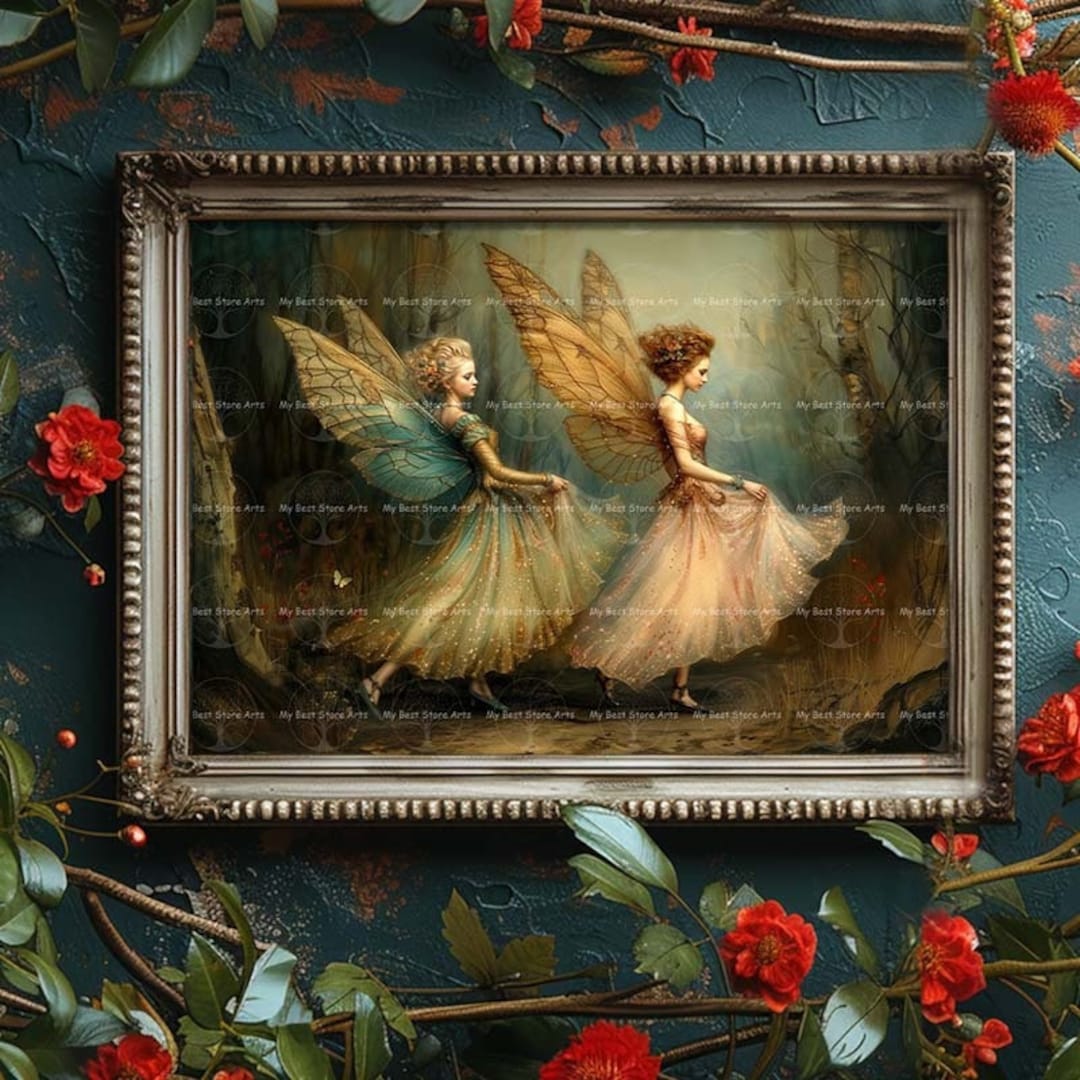 Whimsical Fairies Art Print - Fantasy Picture, Gothic Fae Poster, Cute ...