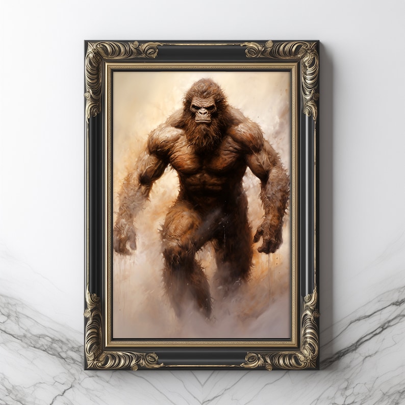 Bigfoot Sasquatch Art Print, Legendary Creature Big Foot, Beast Poster ...