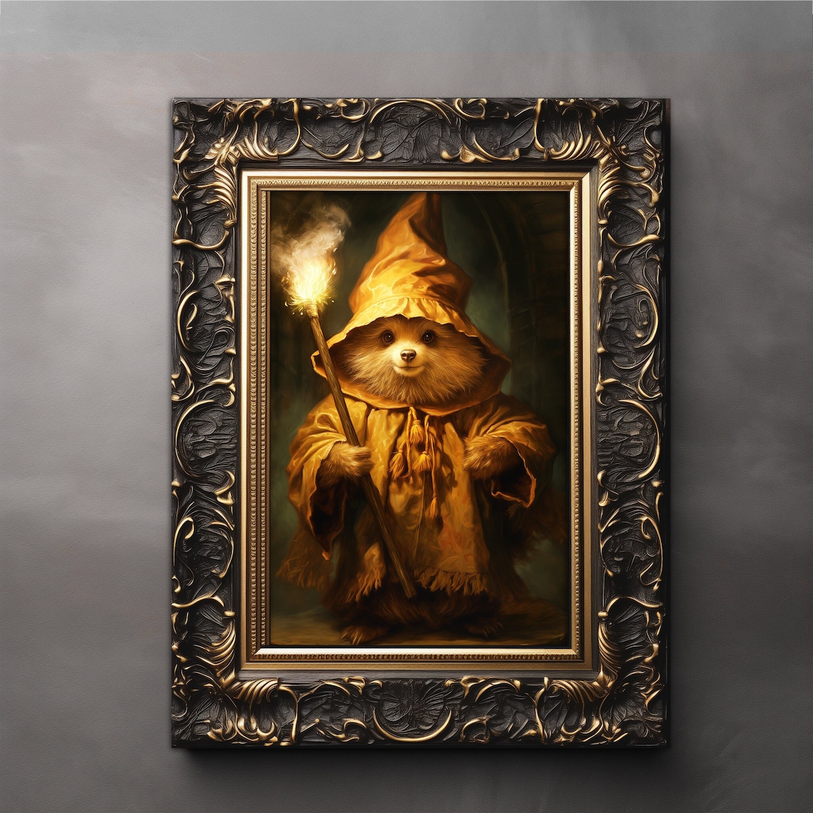Moonlit Wizard Bear Fine Art Print, Enchanting Nursery Wall Decor ...