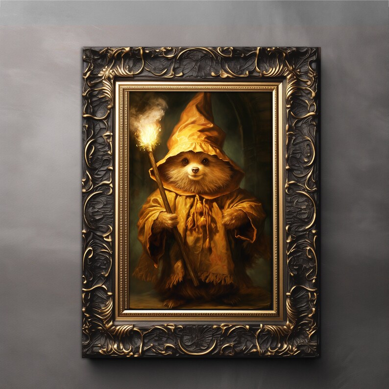 Moonlit Wizard Bear Fine Art Print, Enchanting Nursery Wall Decor ...
