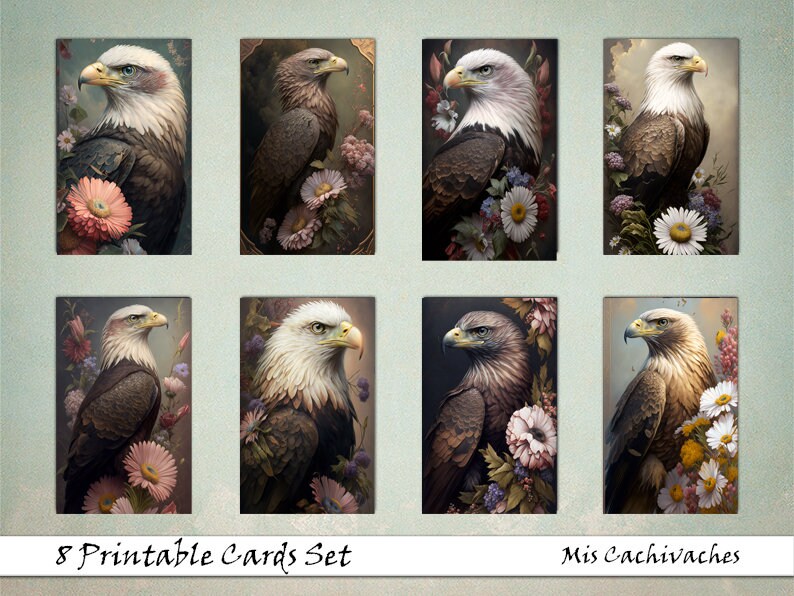 Eagle Cards Junk Journal Digital Download Printable Cards - Etsy