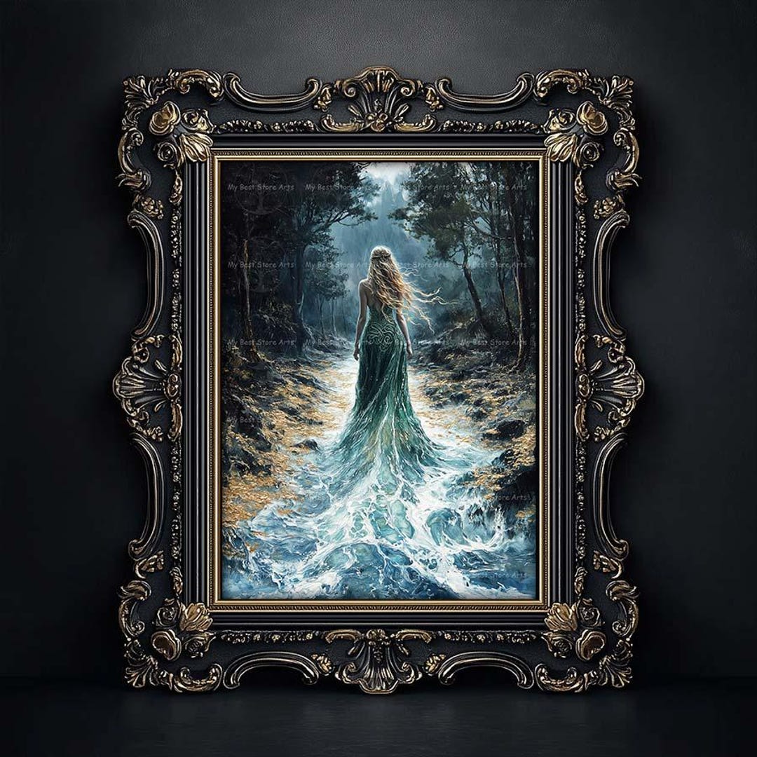 Boann Art Print - River Goddess, Mystical Water Wall Decor, Pagan ...