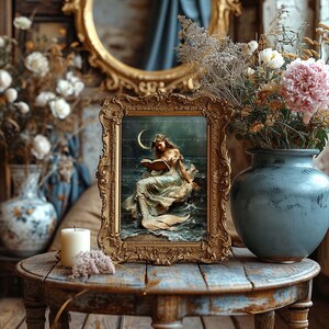 Siren Reading a Book Art Print - Surreal Fantasy Wall Decor, Moody ...