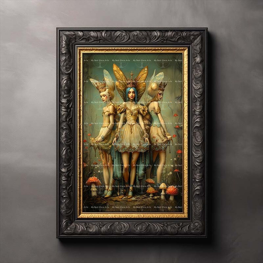 Fae Princesses Art Print Fantasy Picture, Gothic Fae Poster, Whimsical ...