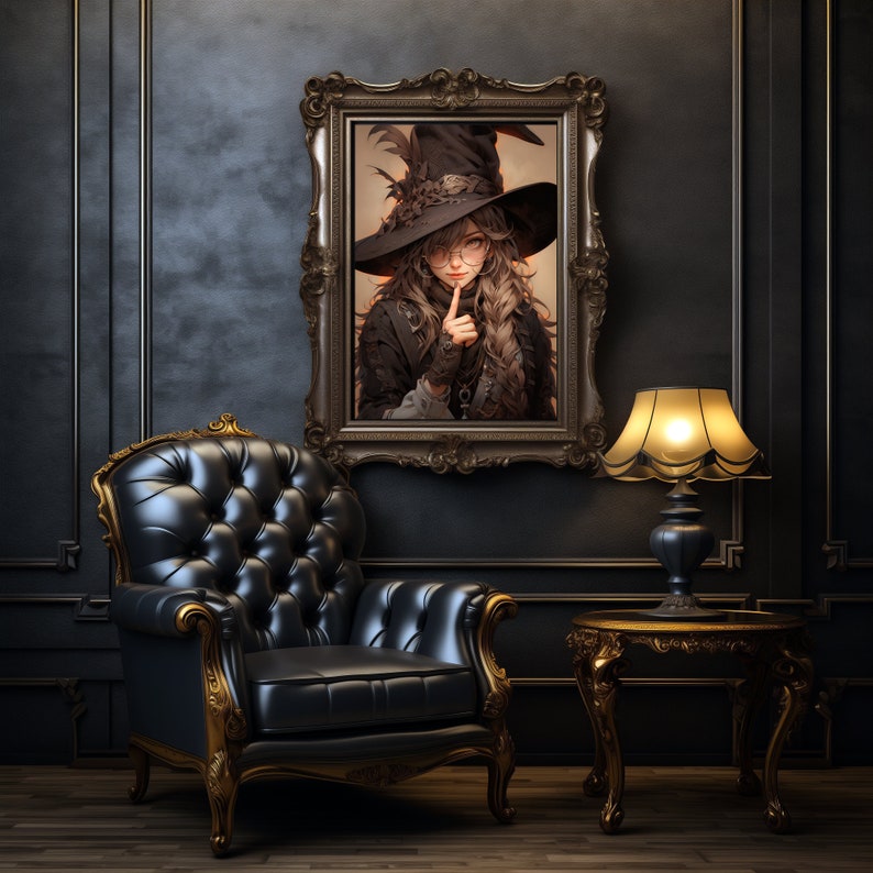 Witch Anime Fine Art Print, Manga Wall Decor, Fantasy Occult Artwork ...