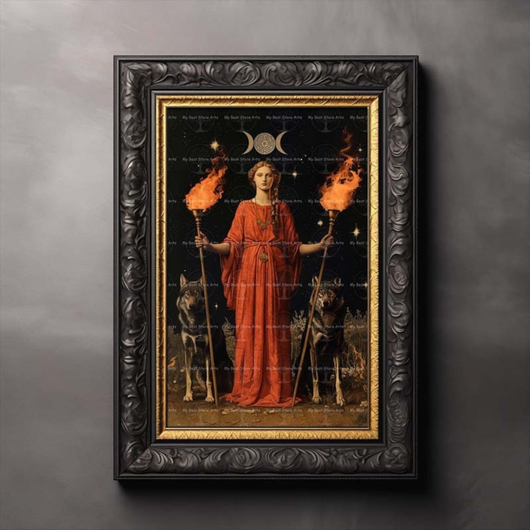 Hecate Greek Goddess Art Print - Gothic Triple Moon Picture, Folklore ...