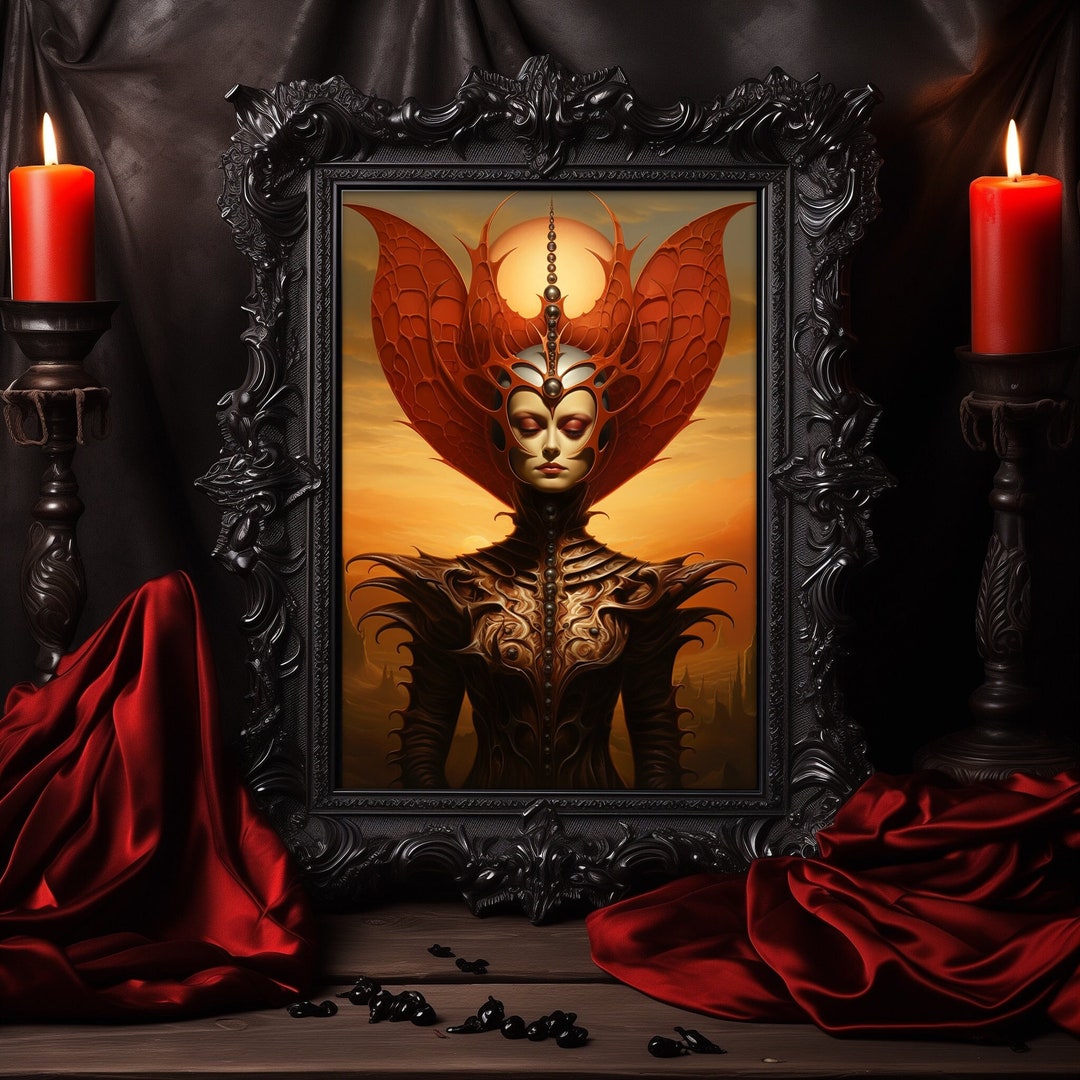 Queen Lilith Art Print, Dark Academia Poster, Gothic Wall Decor ...