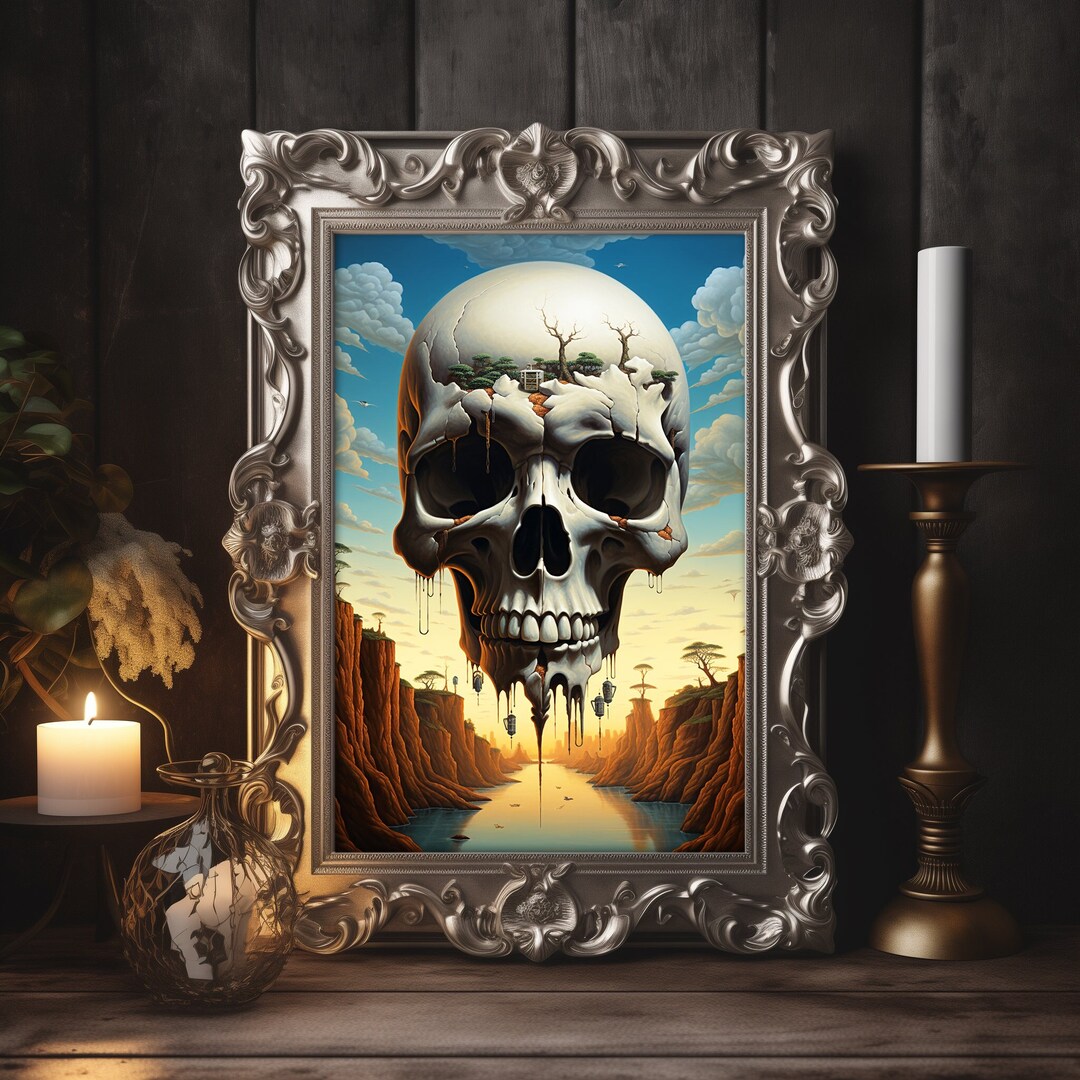 Skull Surreal Fantasy Dark Academia Art Print 8.5x11 13x19 Home Decor ...