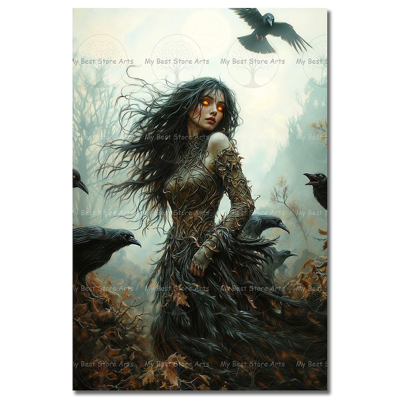 Badb War Goddess Art Print - Witchy Gothic Picture, Folklore Wall Decor ...