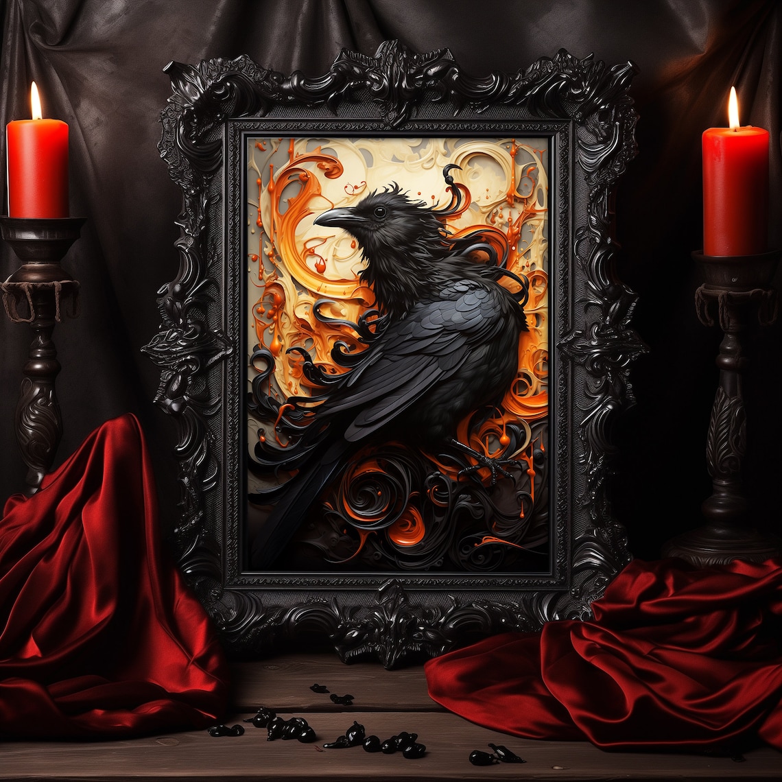 Mystical Raven Fine Art Print, Dark Academia Wall Art, Crow Decor ...