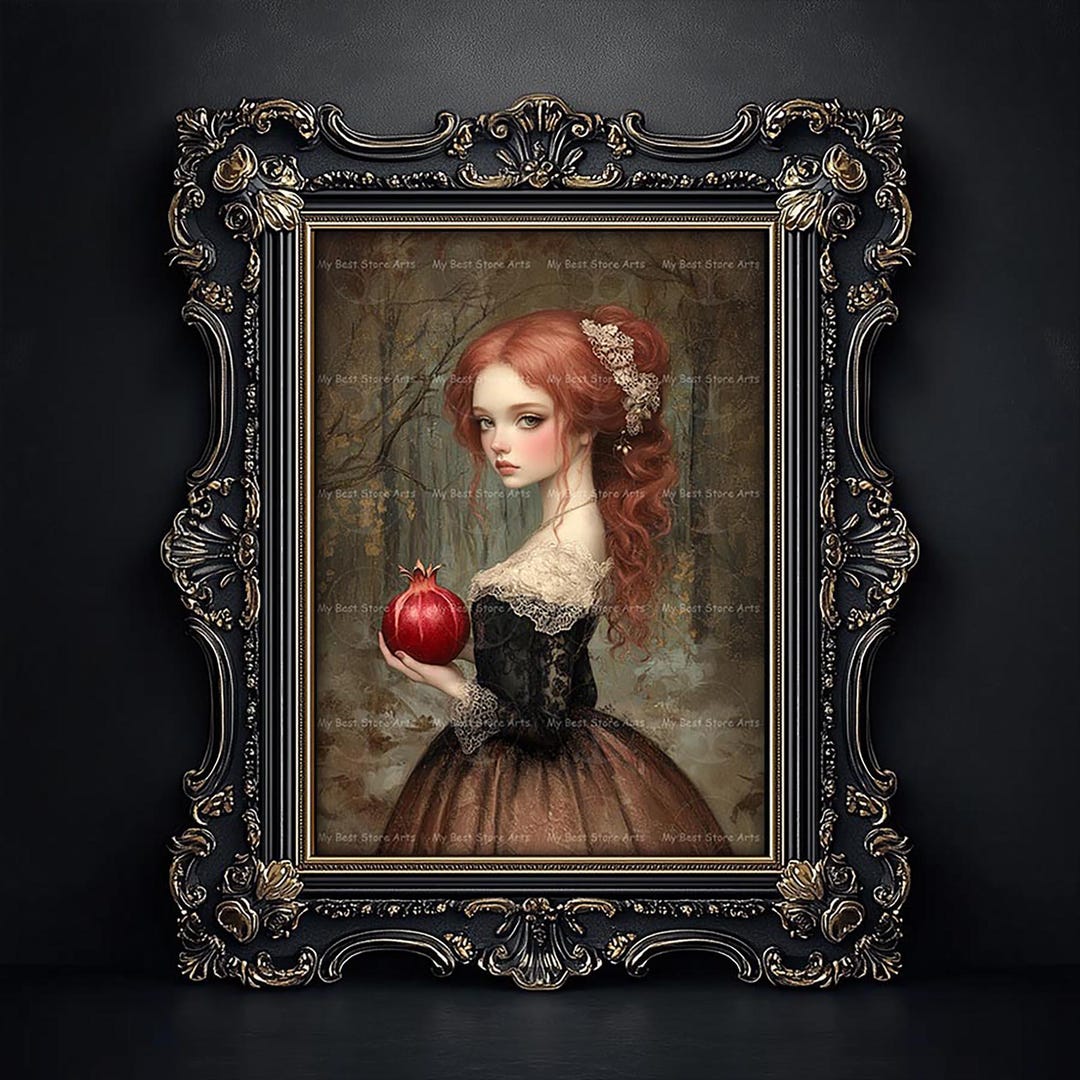 Persephone Art Print - Whimsical Coquette Poster, Moody Gothic Wall ...