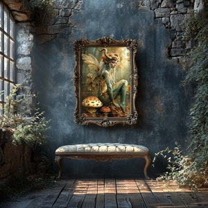 Whimsical Fae Art Print - Fantasy Cottagecore Picture, Mushroom Fairy ...