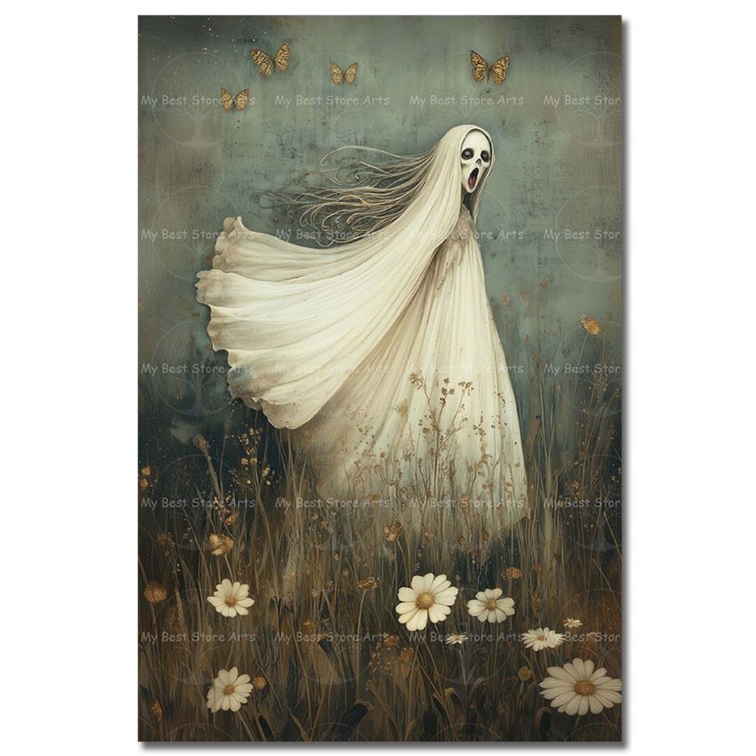 Spooky Banshee Art Print - Witchy Dark Academia, Lady Gothic Decor ...