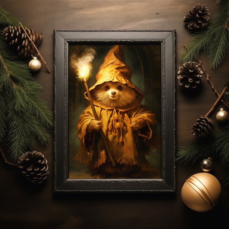 Moonlit Wizard Bear Fine Art Print, Enchanting Nursery Wall Decor ...
