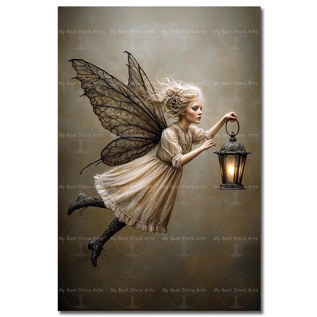 Moody Fairy Art Print - Fantasy Fairytale Poster, Whimsical Fae Home ...