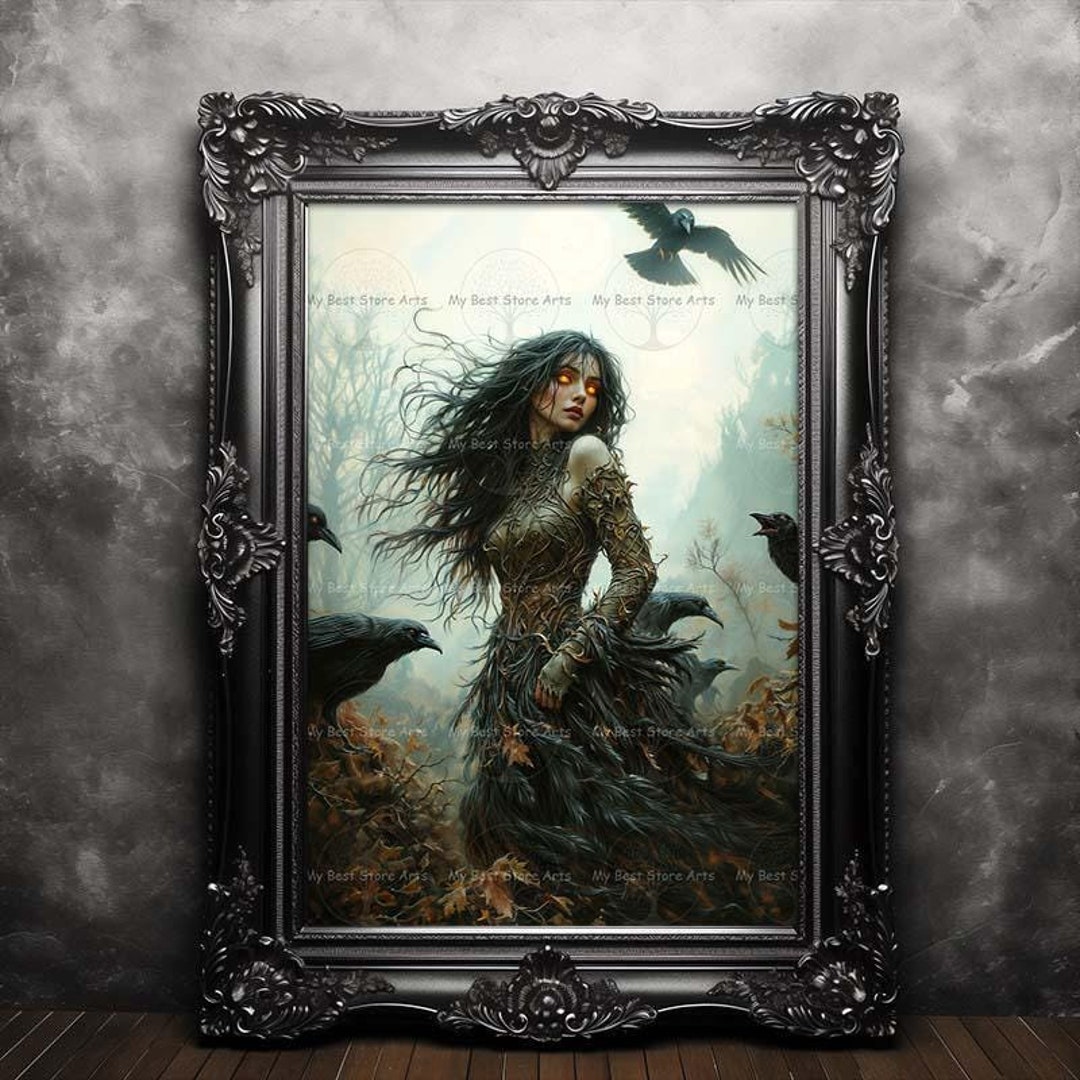Badb War Goddess Art Print - Witchy Gothic Picture, Folklore Wall Decor ...