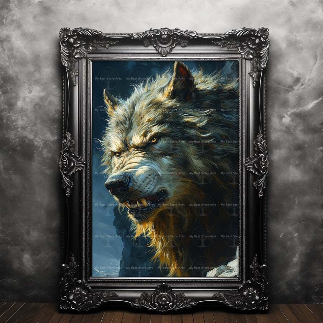 Werewolf Moonlight Art Print Wolf Poster Art, Gothic Fantasy, Dark ...