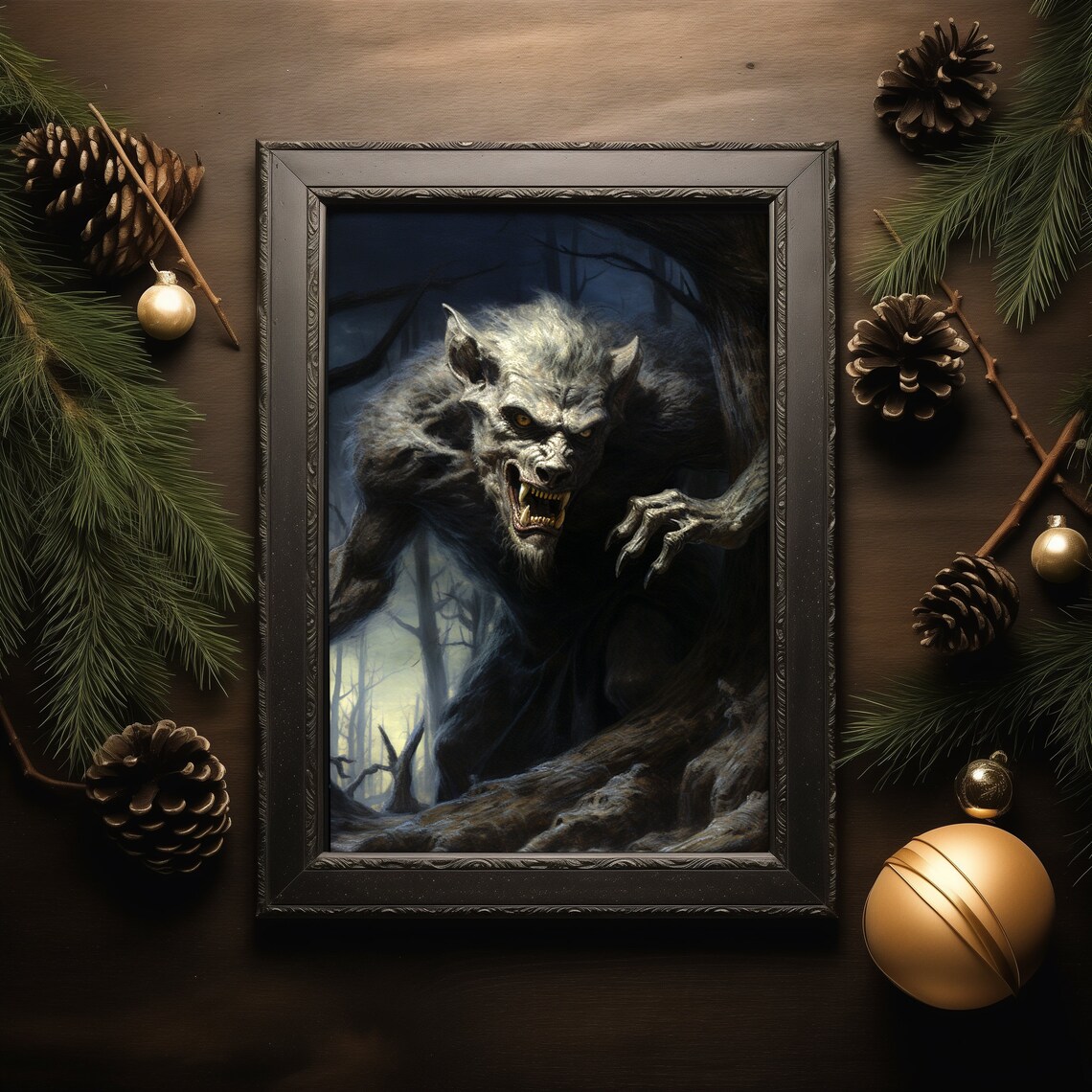 Werewolf Art Print, Wolf Poster Lycan Art, Gothic Home Decor, Dark ...