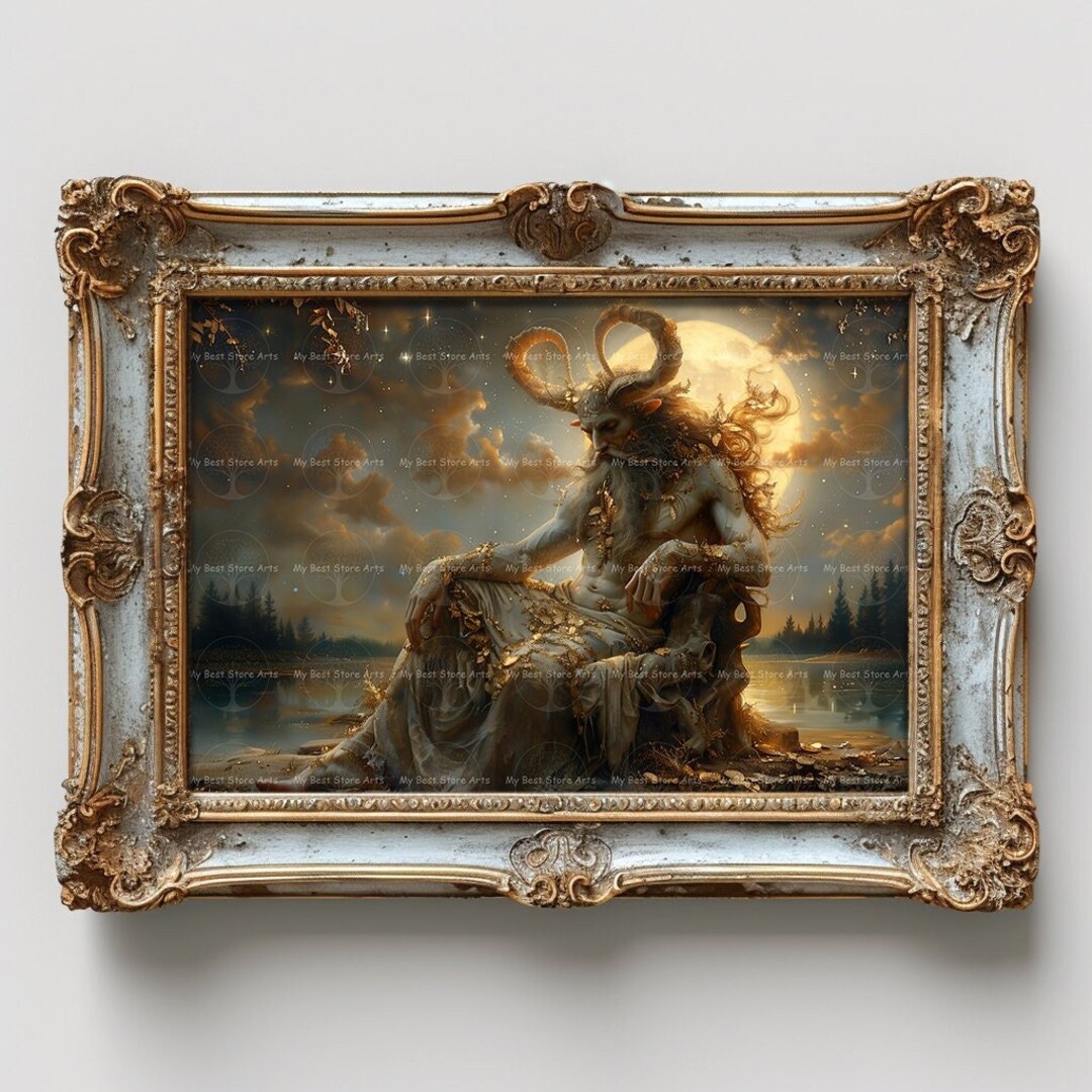 Mystical Faun Art Print Fantasy Decor, Satyr Painting, Witchy Folklore ...