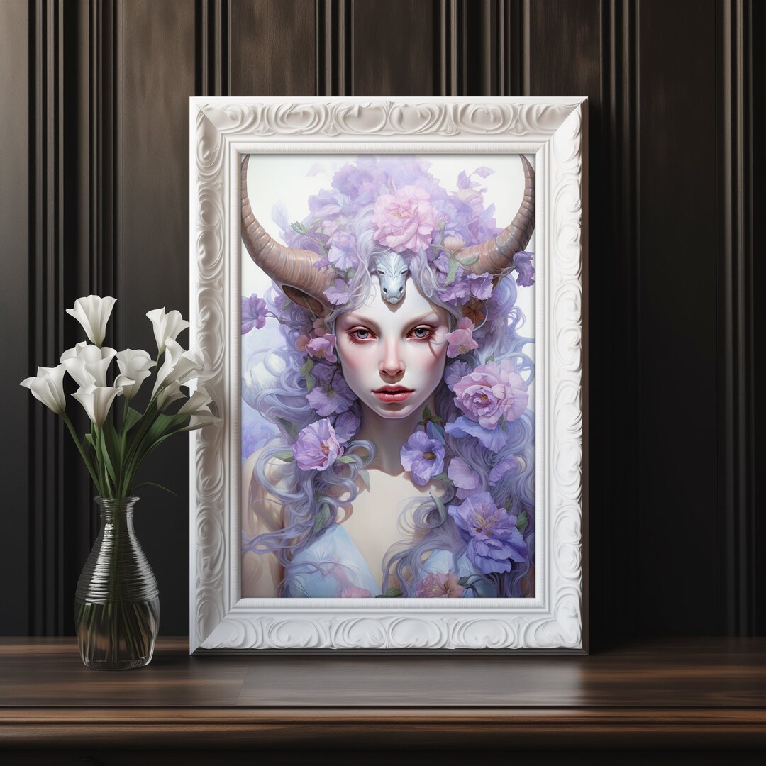 Flower Satyr Fantasy Fine Art Print, Forest Satyr Dark Academia ...