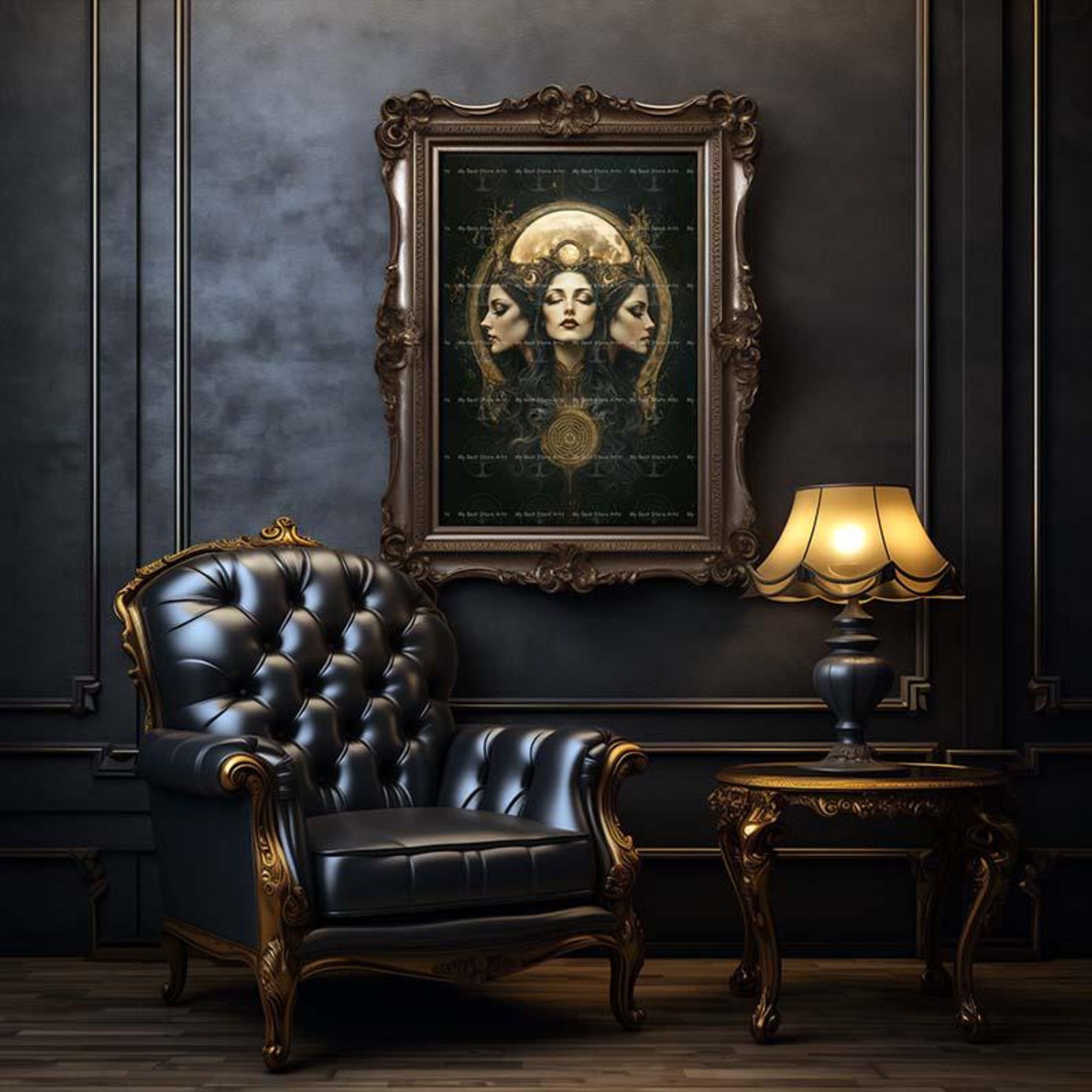 Hecate Triple Moon Art Print - Gothic Picture, Witch Decor, Wheel of ...